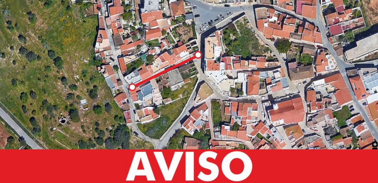 Corte de rua em Pêra, no dia 3 de dezembro